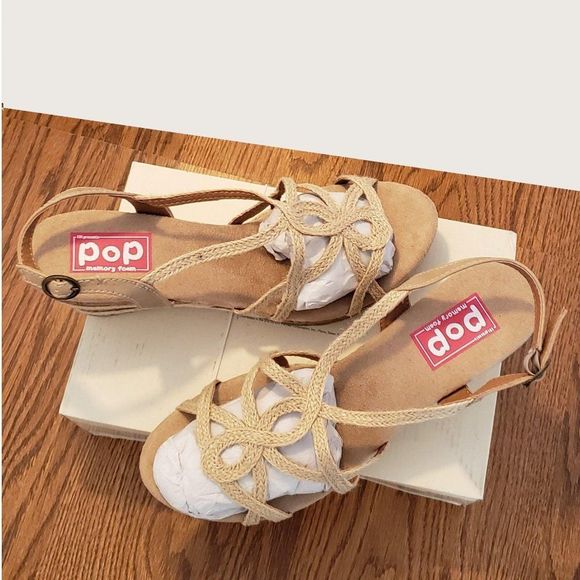 pop | Shoes | Pop Wedge Sandals Nwot | Poshmark